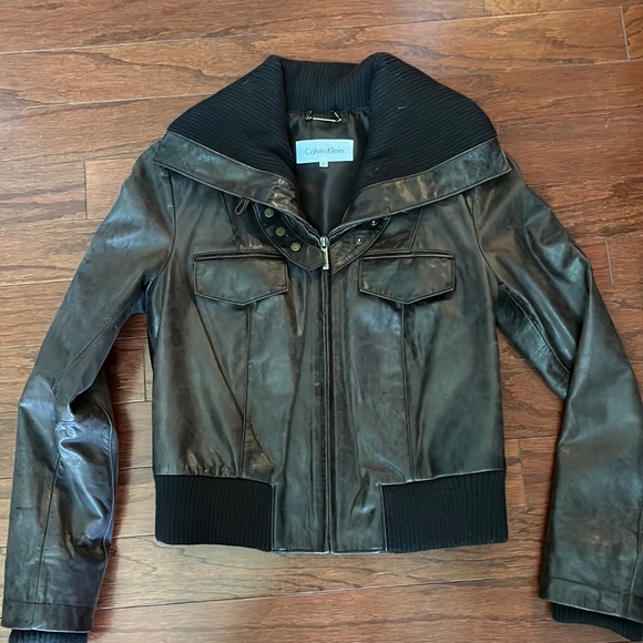 Calvin Klein | Jackets & Coats | Vintage Calvin Klein Leather Jacket ...